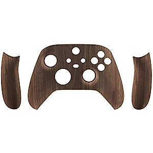eXtremeRate Side Rails Grips Shell for Xbox Core Wireless Controller, Wood Grain Replacement Part Front Housing Cover Handles Faceplate for Xbox Series X & S Controller [Controller Excluded]