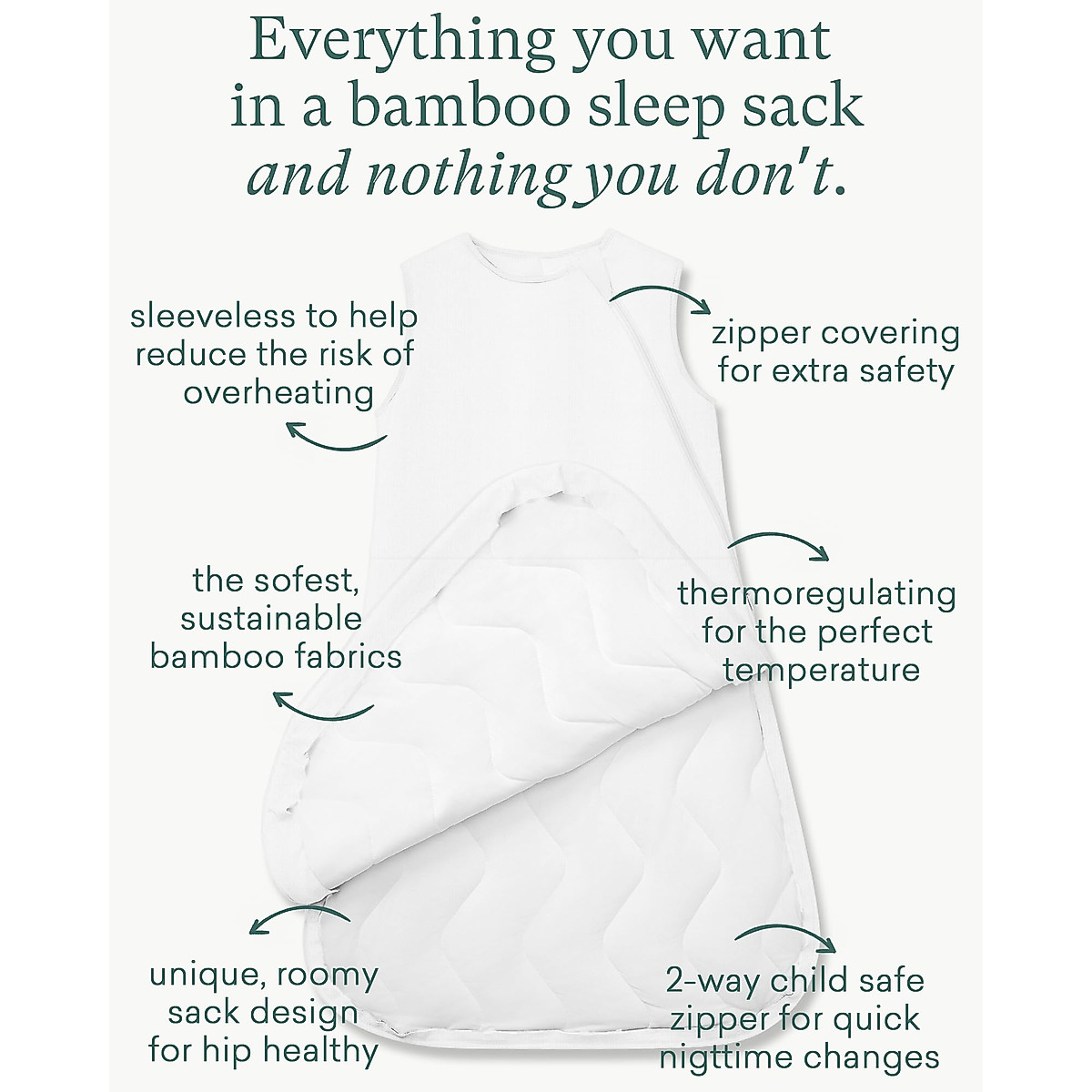 PurComfy Quilted Supersoft Sleep Sack, 2.5 TOG Premium Bamboo Viscose Warm Baby Sleeping Bag, 2-Way Zipper 6-15 Months