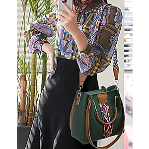 Women Fashion Handbags Large Capacity Color Contrast Bag Wallet Tote Bag Shoulder Bag Top Handle Satchel Purse Set 4pcs