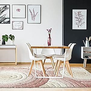 LUXE WEAVERS Pink 5x7 Shag Geometric Area Rug, Modern, Stain Resistant, Easy Indoor Rugs for Bedroom, Living Room