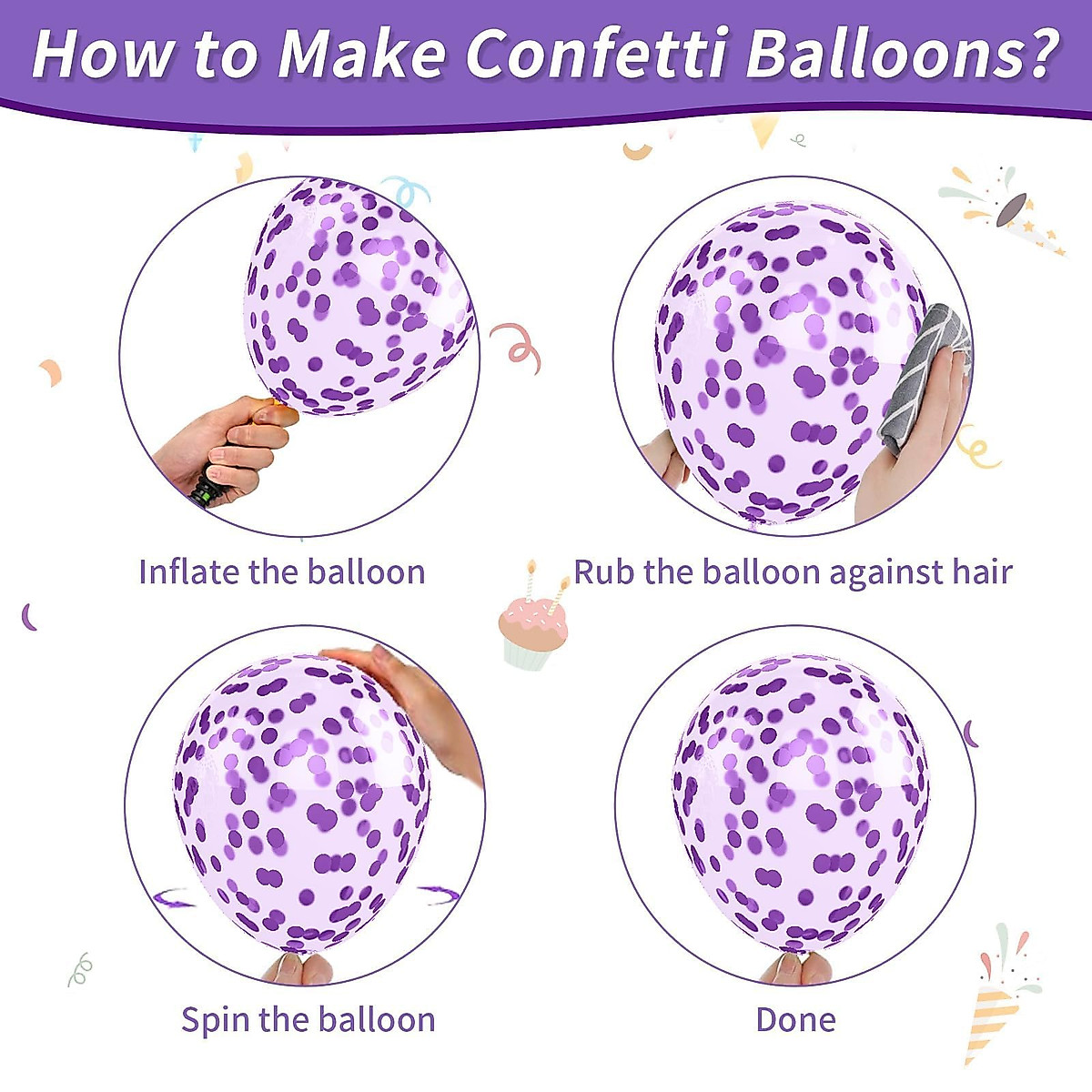 Purple and Gold Balloons,12 Inch Purple Black and Sand Gold Balloons with Purple and Gold Confetti Balloons,for Wedding Birthday Baby Shower Graduation Engagement Halloween Party Decorations