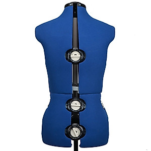BHD BEAUTY Blue 13 Dials Female Fabric Adjustable Mannequin Dress Form for Sewing, Mannequin Body Torso with Tri-Pod Stand, Up to 70" Shoulder Height. (Large)