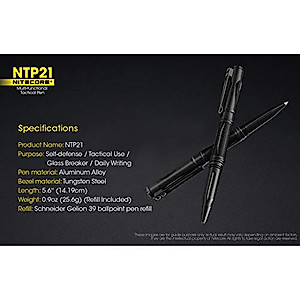 Nitecore NTP21 Multi-functional Premium Tactical Pen with LumenTac Organizer