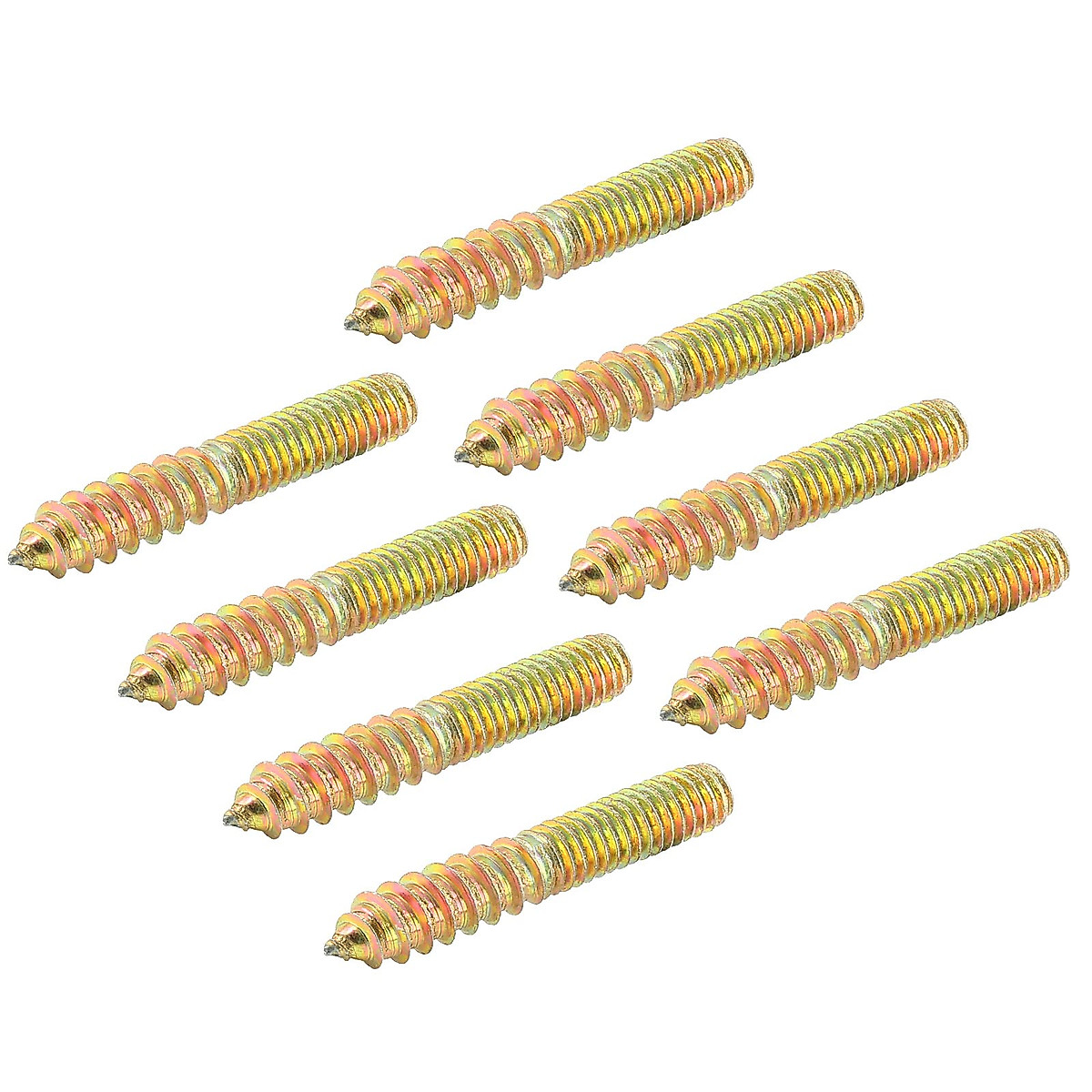 Waziaqoc 8 PCS Hanger Bolts 1/4 x 1-1/2 Inch Double Headed Bolt Self-Tapping Bolts Wood Joint Screw for Furniture