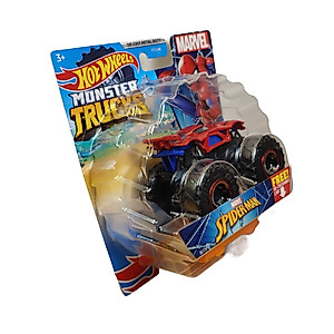 DieCast Hotwheels 2021 Monster Trucks Marvel [Spider-Man] 8/75 with re-Crushable car