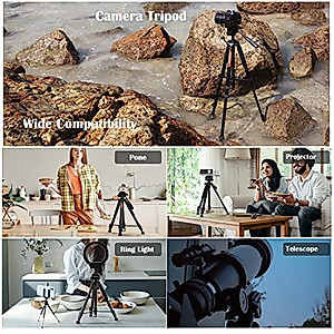 KINGJOY 75" Camera Tripod for Canon Nikon Cell Phone Tall Tripod with Wireless Remote Travel Bag Phone Tablet Holder Compatible with DSLR Cameras, Cell Phones, Projector, Binocular, Spotting Scopes