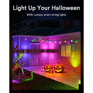 Lumary 56FT Smart Outdoor String Lights with APP/Remote/Voice Control, RGBAI Color Changing Patio Lights with Warm White 15+1 LED Bulbs, Permanent Outdoor Lights IP65 Waterproof