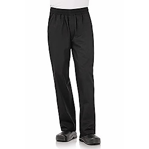 Chef Works Men's Lightweight Baggy Pants, Black, Large