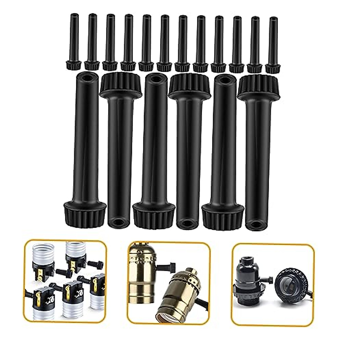 Uonlytech 40 Pcs Lamp Holder Accessories Light Lock Lamp Replacement Lamp Turn Knobs Light Key Lamp Part Light Knobs Replacement Light Bulb Plastic Handle