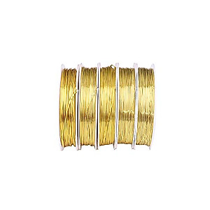 BEADIA Gold Copper Wire 0.8mm Bead Cord for Bracelet Necklace Charm Beading Jewelry Making 9yard