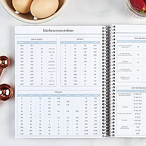 Erin Condren 7" x 9" Spiral Bound Recipe Notebook Including 5 Tabs For Organization, Two-Sided Pocket Folder, Sturdy Laminate Cover, 80 lb. Thick Mohawk Paper