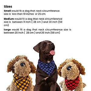 TPC Buffalo Small Plaid Dog Bandana| 3 Count |Double Fabric, Cute Bandanas for Dogs in Red,Blue and Yellow Plaid Designs. (Small)