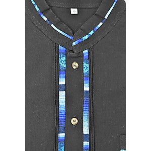 Mexican Guayabera Shirts for Men Multiple Colors Made in Mexico (Navy, L)