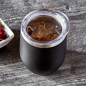 HomeWetBar Oakmont Engraved Stainless Steel Wine Tumblers - Set of 2