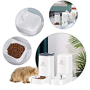 2-in-1 Automatic Food&Water Dispenser for Small Dogs, 2.1kg Gravity Food Dispenser 3.8L Waterer Set Travel Puppy Smart Feeder Self-Dispensing Water Feeder&Food Container for Cat and Small Medium Dog