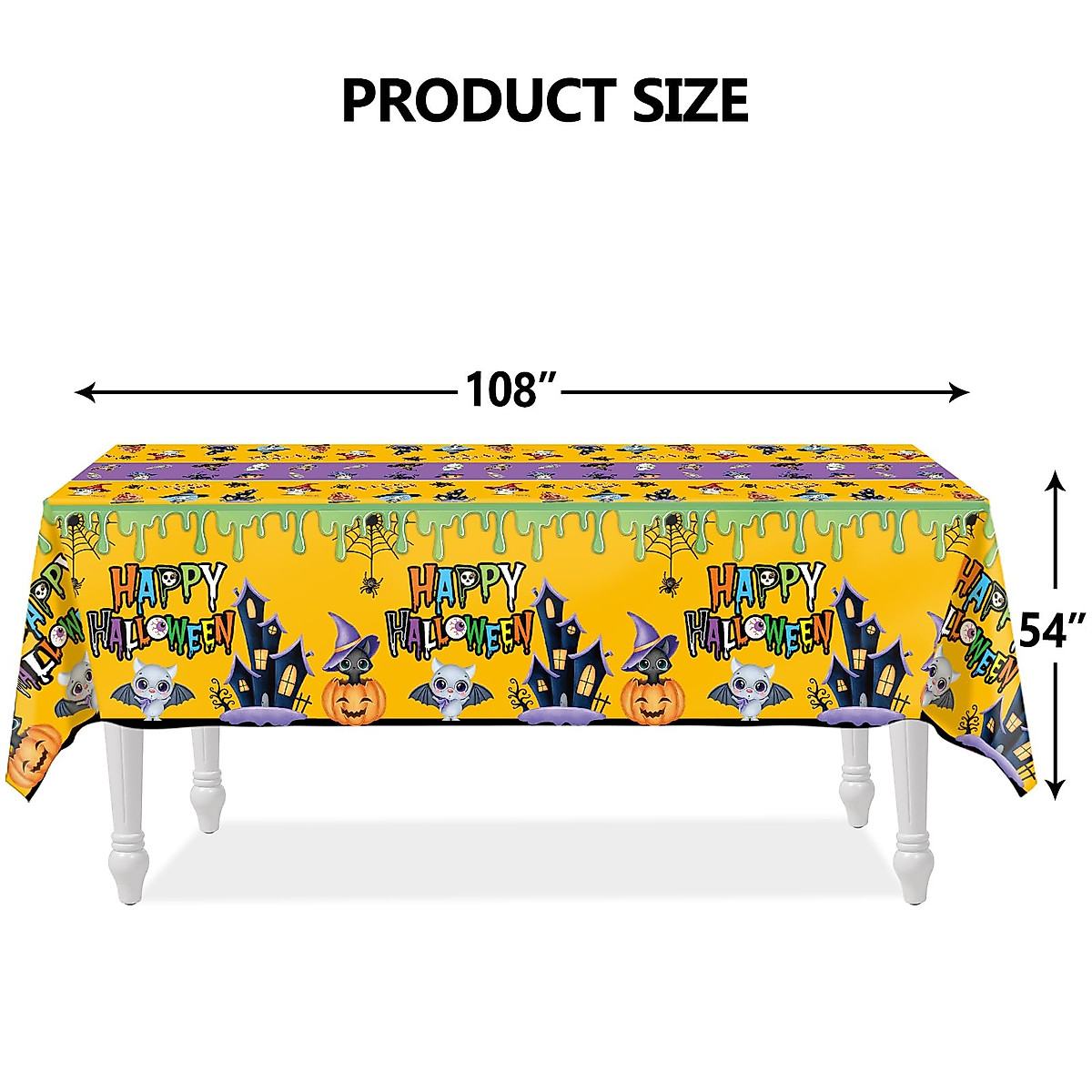 ceiba tree Halloween Tablecloth Plastic Disposable Table Cover Table Cloth 3 Packs Rectangle 54X108 Inch Halloween Party Supplies Table Decorations Decor Trick or Treat