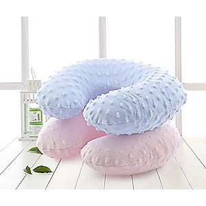 Neck Pillows Kids Travel Pillow Inflatable Head Support Pillow Cute Cozy U Shape Neck Pillow for Car Seat Airplanes Train Soft Washable Chin Neck Support Pillow for Toddler Boys Girls (Pink)