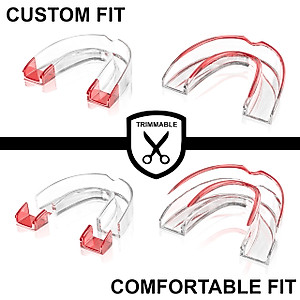 Small Mouth Guard for Women – Custom Fit, Non-Bulky, Moldable – (4) Teeth Grinding Guards & Case – Comfortable Mouthguard, Mouth Guard for Teeth Clenching