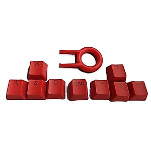sara-u 9 Keys PBT Backlit Keycaps WASD/ESC/Direction Cherry MX Keycaps With Key Cap Puller For MX Switches Backlit Mechanical Gaming Keyboard, one, Red