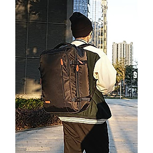 Carry on Backpack with DIY Divider, 45L Travel Backpack Airline Approved for Men, Underseat Luggage Suitcase Daypack Overnight Weekender Bags for Flight Personal Item, Gifts for Travelers Women, Black