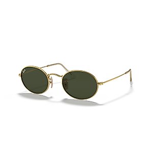 Ray-Ban RB3547 Oval Sunglasses, Gold/G-15 Green, 51 mm