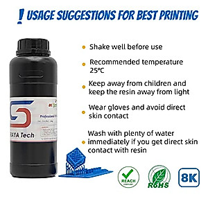 Siraya Tech Cast 3D Print Resin Castable Resin Easier to Burn and Print Clean Burnout Great Smooth Surface High Resolution 405nm UV-Curing Resin for Thicker Designs and Metal Parts (True Blue, 500g)