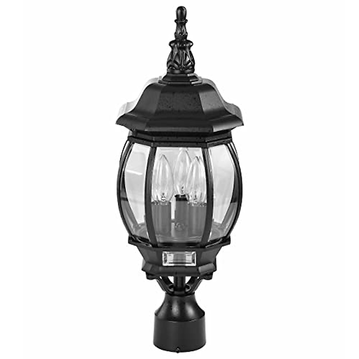 NUVO 60/899 Central Park Outdoor 3-Light Post Lantern, 60 Watts/120 Volts (Black), 21 x 7.4 Inches
