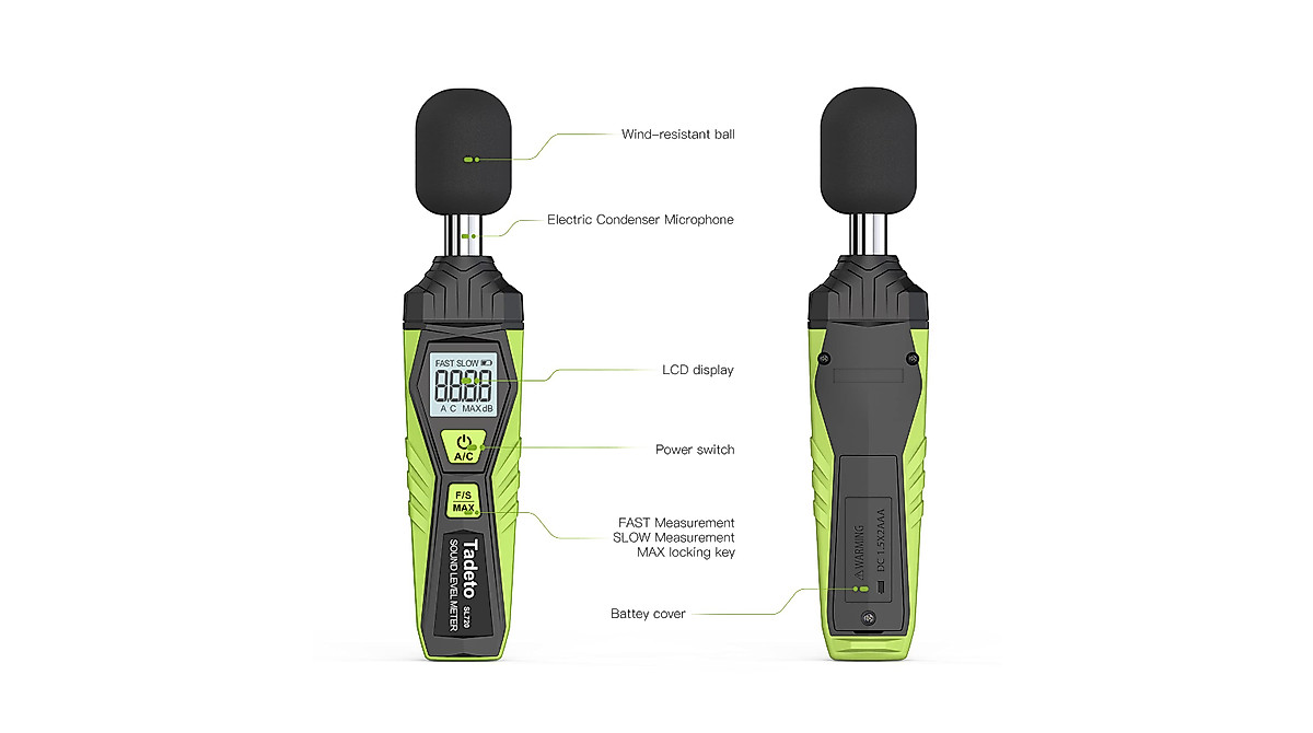 Tadeto Portable Decibel Meter - Accurate Sound Level Measurement