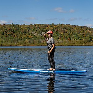 Boardworks Sōlr | Recreational Stand Up Paddleboard | X-Shot Epoxy Hardboard with Paddle | 10' 6",Blue/White/Grey