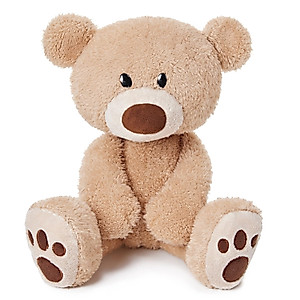 COICCEZA Giant Teddy Bear Stuffed Animal Plush Toys Gift for Kid Girlfriend, Soft Tan Stuffed Bears for Christmas Valentine’s Day Birthday Wedding Party, 39 Inches