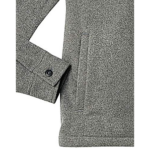 Amazon Essentials Men's Long-Sleeve Polar Fleece Shirt Jacket, Charcoal Heather, Large
