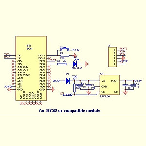 HiLetgo HC-05 Wireless Bluetooth RF Transceiver Master Slave Integrated Bluetooth Module 6 Pin Wireless Serial Port Communication BT Module for Arduino
