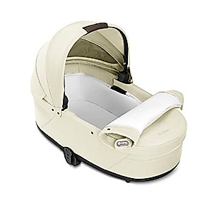 Cybex Balios Cot S Lux Baby Bassinet - Integrated Easy-Carry Handle, Sun Canopy & Spacious, Cozy Interior, Compatible with Cybex Balios S Lux Stroller, Seashell Beige