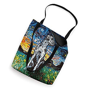 Merle Great Dane Starry Night Impressionist Dog Art by Aja Tote Bag
