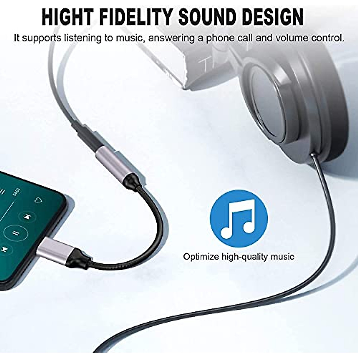 USB Type C to 3.5mm Female Headphone Jack Adapter, (2Pack) USB C to Aux Audio Dongle Cable for Samsung Galaxy S21 S20 Ultra S20+ Note 20 10 S10 S9 Plus Google Pixel 5 4 3 2 XL