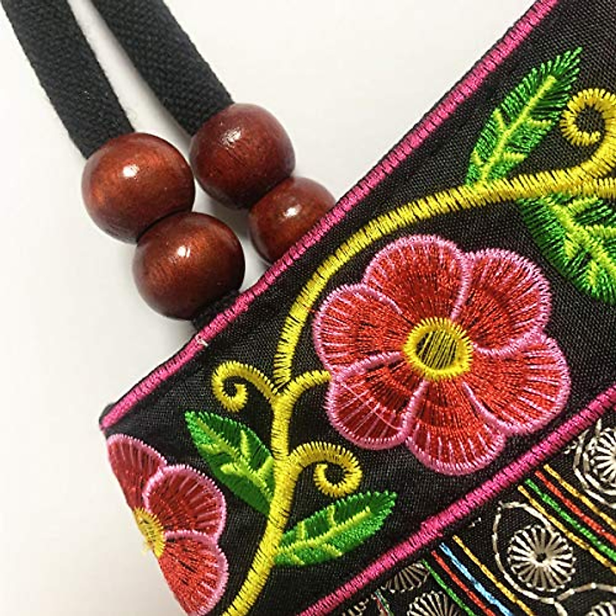 Serstone Embroidery Handbag Boho Ethnic Bag Travel Totes Beach Bag(Money-spinners)