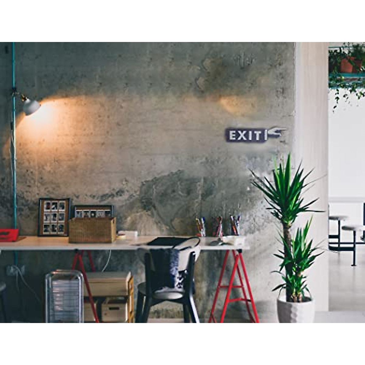 First of a Kind Metal Exit Sign - Pointing Hand Finger Direction Sign - Black Exit Sign for Home, Living Rooms, Offices, Coffee Shop - Perfect for Indoor & Outdoor