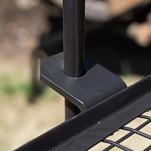 TITAN GREAT OUTDOORS Adjustable Swivel Grill, Steel Mesh Cooking Grate with Spike Pole, Open Fire BBQ Camping Gear