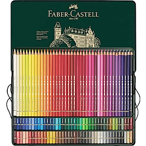 Faber-Castell Polychromos Artists' Color Pencils - Tin of 120 Colors - Premium Quality Artist Pencils