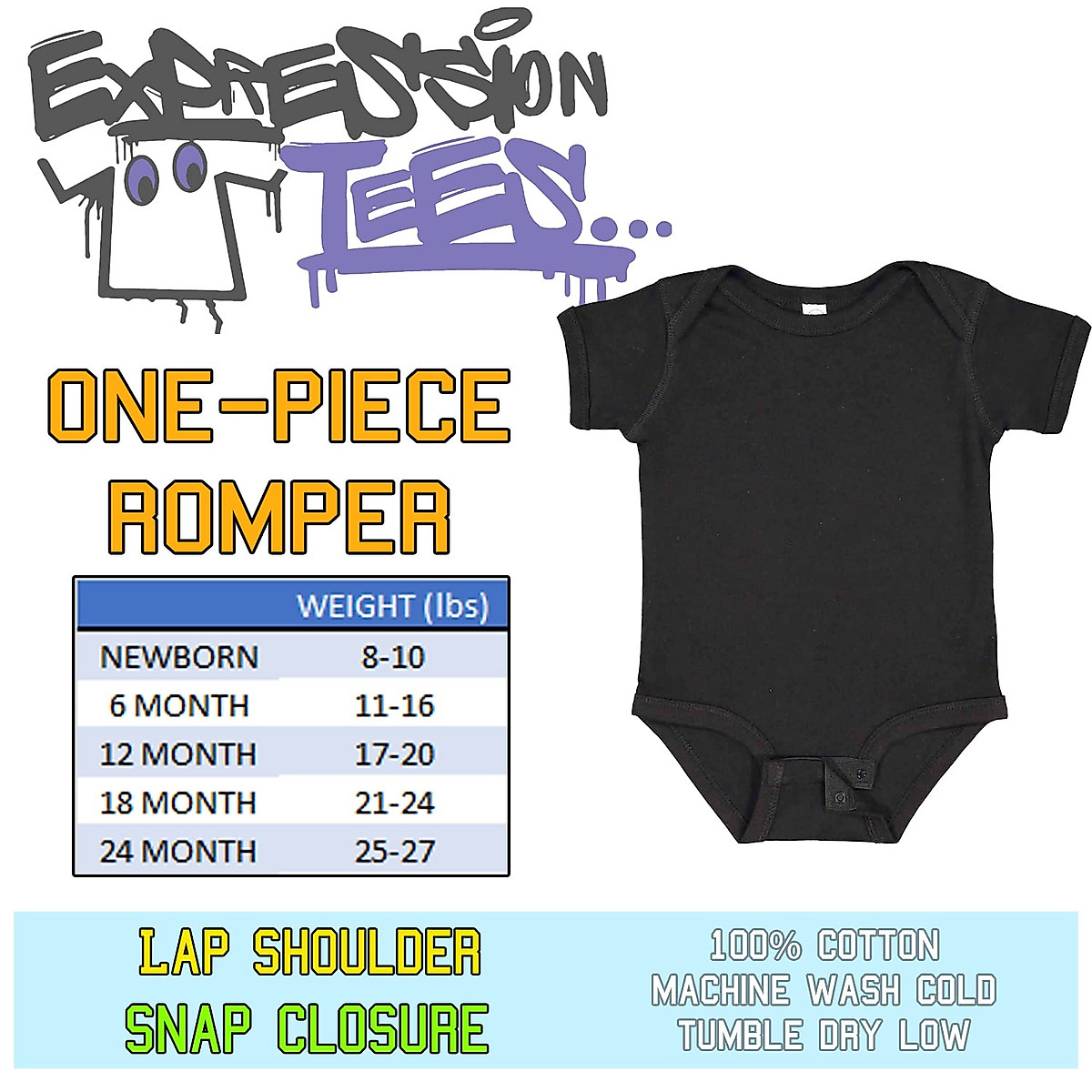 Expression Tees One-Piece Game Dey Cincinnati Football 6 months Black Romper