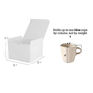 MESHA 100PC White Gift Boxes with Lids for Presents 6x6x4 Inch,Sturdy Bridesmaid Proposal Small Gift Box,Recyclable Paper Party Favor Gift Boxes Bulk for Wedding,Graduation,Birthday