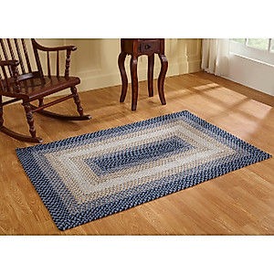 Better Trends Woodbridge Braid Collection is Durable, Reversible Indoor Area Utility Rug 100% Wool in Vibrant Colors, 20" x 30" Rectangle, Blue