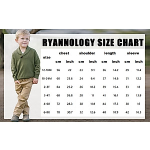 Ryannology Toddler Baby Boys Girls Sweater Shawl-Collar V Neck Pullover Sweaters Cable Kintted Photoshoot Outfits