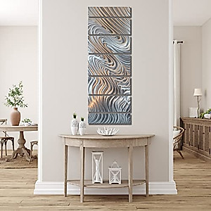 Statements2000 Modern Metal Wall Art, 68" x 24", Indoor/Outdoor Hanging Sculpture by Jon Allen, Silver