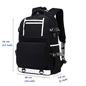 ShangYing's Store Movie Peripheral Products Venom Luminous Multifunction Backpack Travel Fans Laptop Daypack (Style 4)