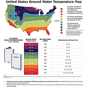 Rinnai RUCS65iN Tankless Hot Water Heater, 6.5 GPM, Natural Gas, Indoor Installation
