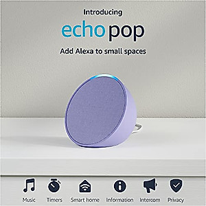 Introducing Echo Pop | Full sound compact smart speaker with Alexa | Lavender Bloom