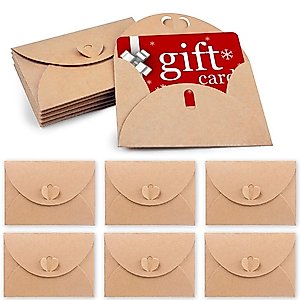 HANSGO Thank you Envelopes, 100PCS 4 x 2.8 inch Mother's Day Cards Greeting Cards Small Gift Card Holders with Heart Shaped Clasp，Mini Envelopes for Note Cards, Business Card, Wedding，Graduation