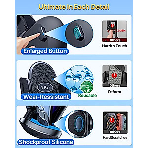 YRU Phone Mount for Car Vent [Upgraded Steel Clip], Sturdy Adjustable Shockproof Car Phone Holder, Handsfree Cell Phone Stand Cradle for iPhone 14 13 Pro Max, Samsung Universal Cellphone, Pickup Truck
