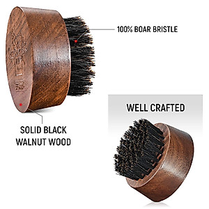 BFWood Boar Bristle Beard Brush for Men - Black Walnut Wood